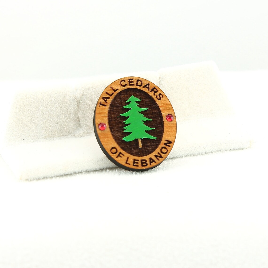 Tall Cedars of Lebanon Pin With Jewels Engraved Wood - Etsy