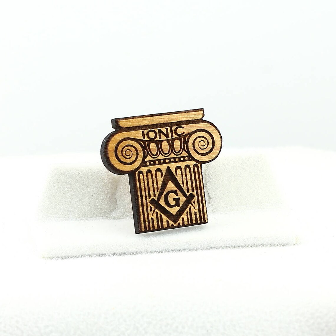 Masonic Wooden Button / Pin Ionic Column - Etsy