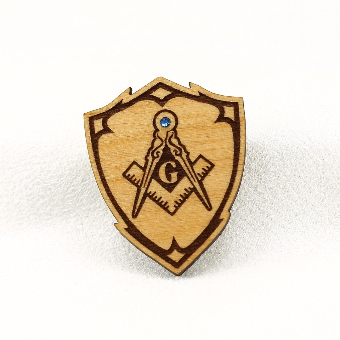 Masonic Shield Pin Wood Engraved - Etsy