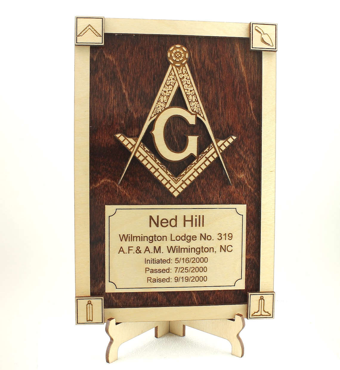 Masonic Plaque Custom Wood Engraved - Etsy