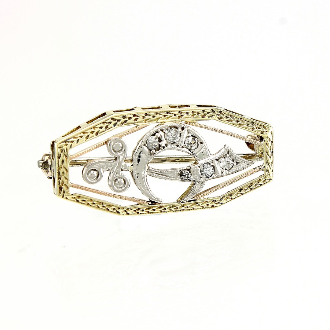 Vintage 14K Gold & Diamond Shriner Masonic Lapel Pin - Etsy