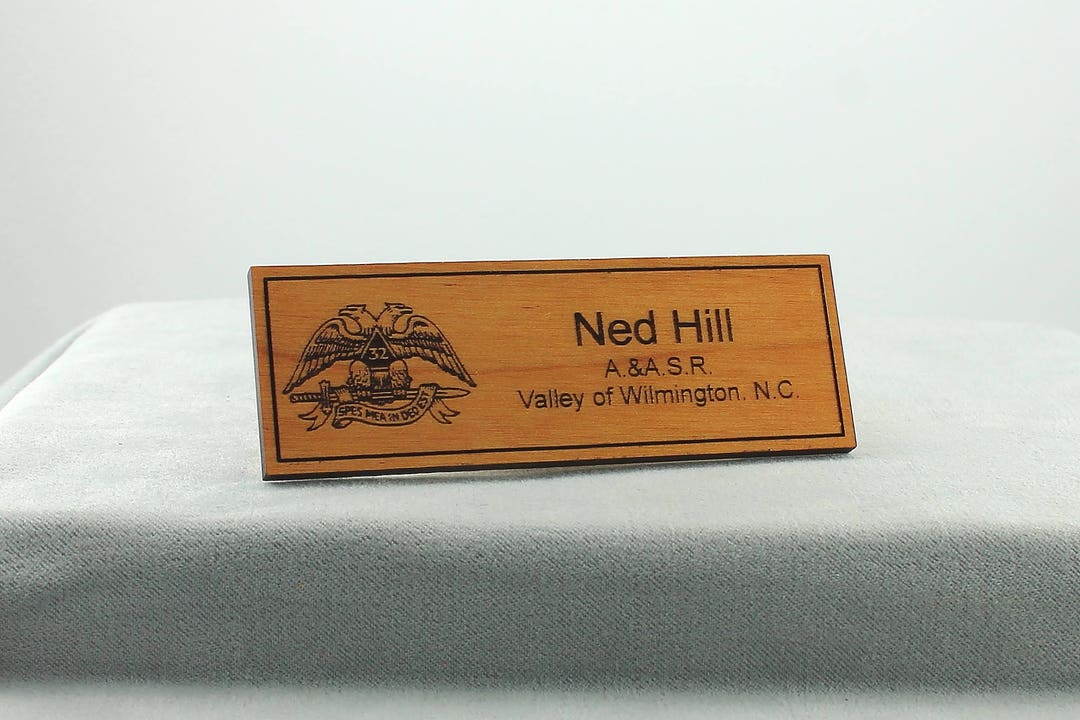 Scottish Rite Name Tag Badge Small- Wood AASR - Etsy