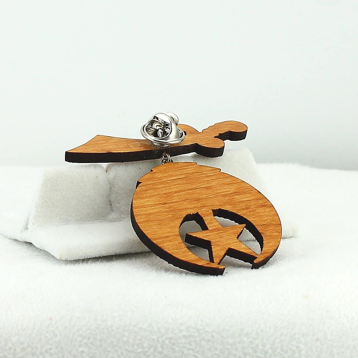 Shriner Wooden Button / Pin Large 2 Piece - Etsy