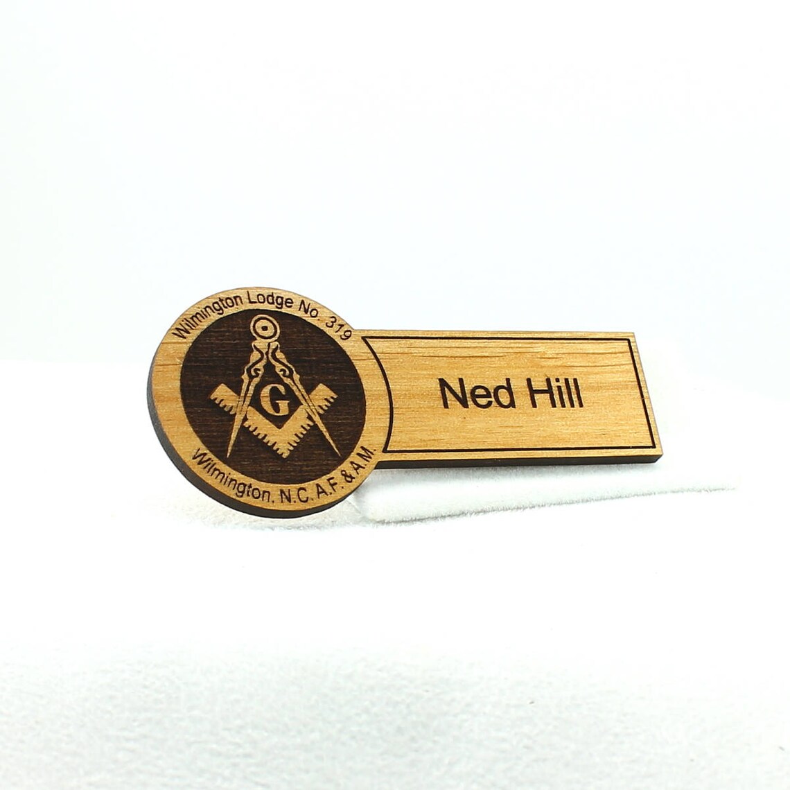 Masonic Name Tag Badge- Wood - Etsy