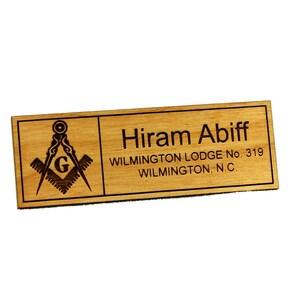 Masonic Name Tag Badge- Wood - Etsy