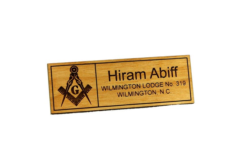 Masonic Name Tag Badge- Wood - Etsy