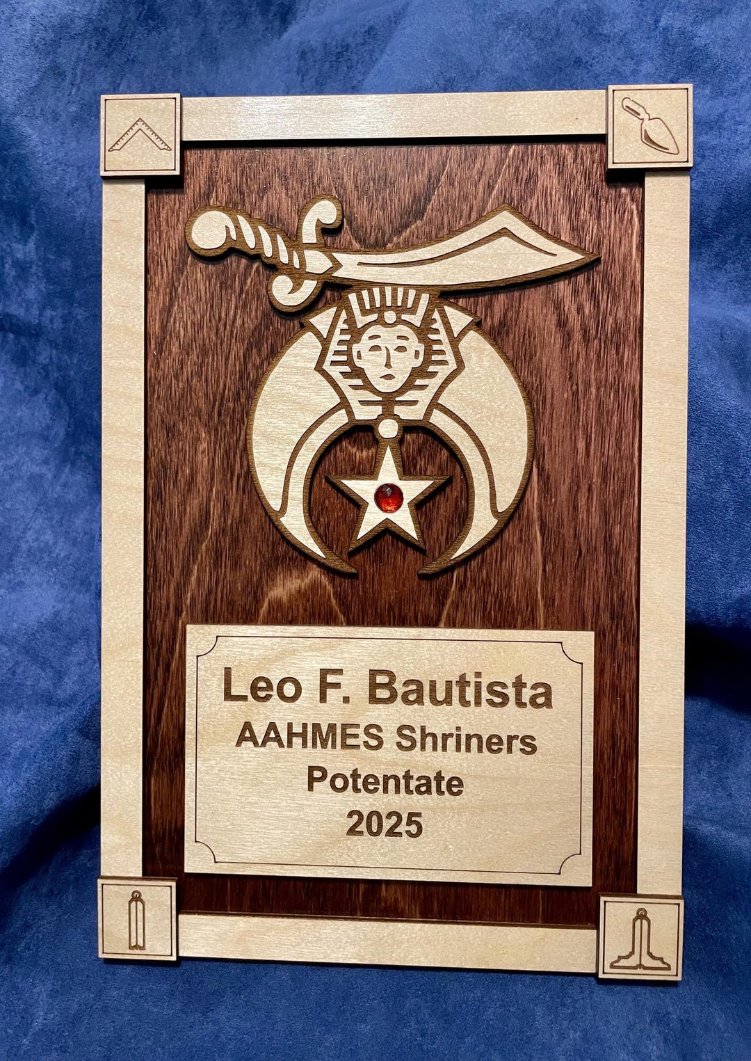 Shriner Plaque Masonic - Custom Wood Engraved - Etsy