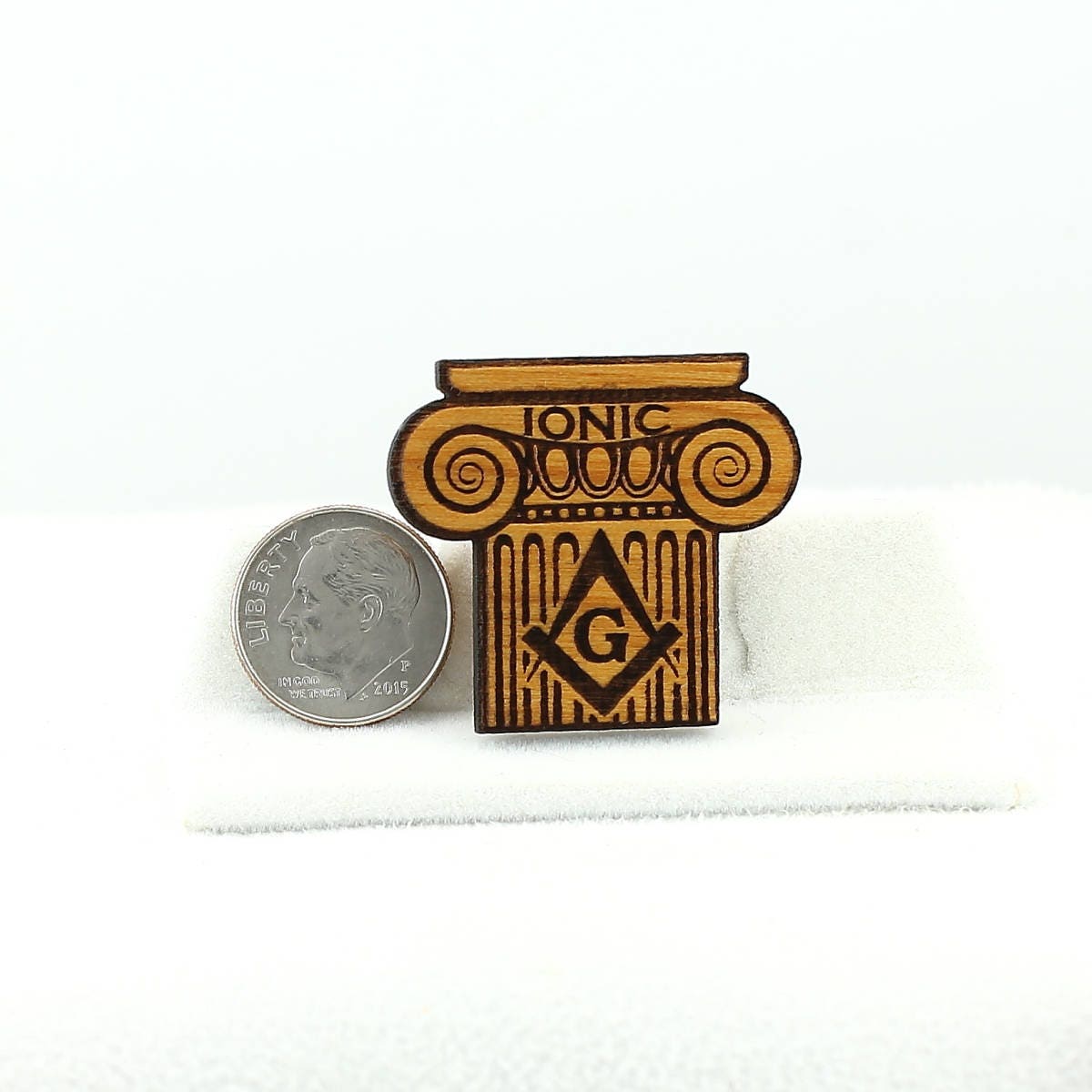 Masonic Wooden Button / Pin Ionic Column - Etsy