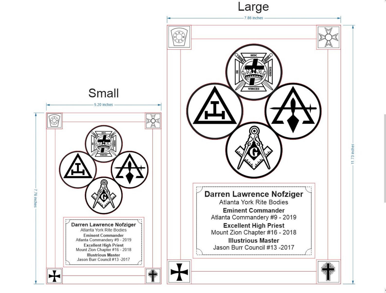 York Rite Plaque Custom Wood Engraved - Etsy