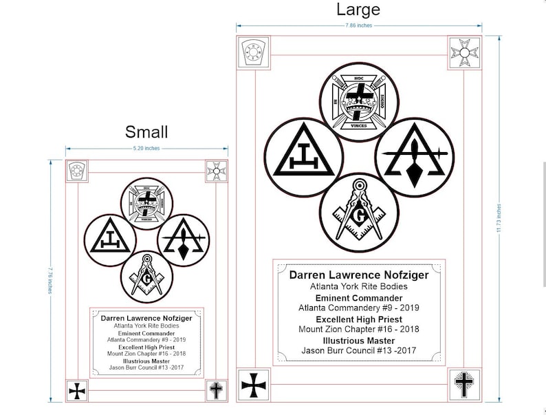 York Rite Plaque Custom Wood Engraved - Etsy