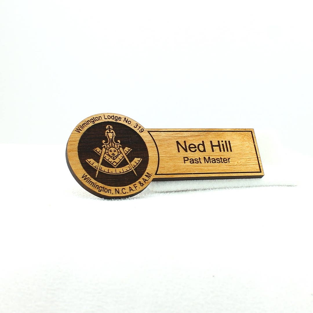Masonic Past Master Name Tag Badge- Wood - Etsy
