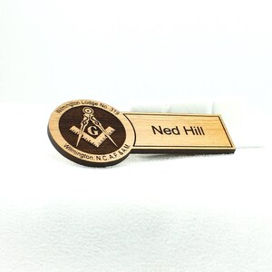 Masonic Name Tag Badge- Wood - Etsy