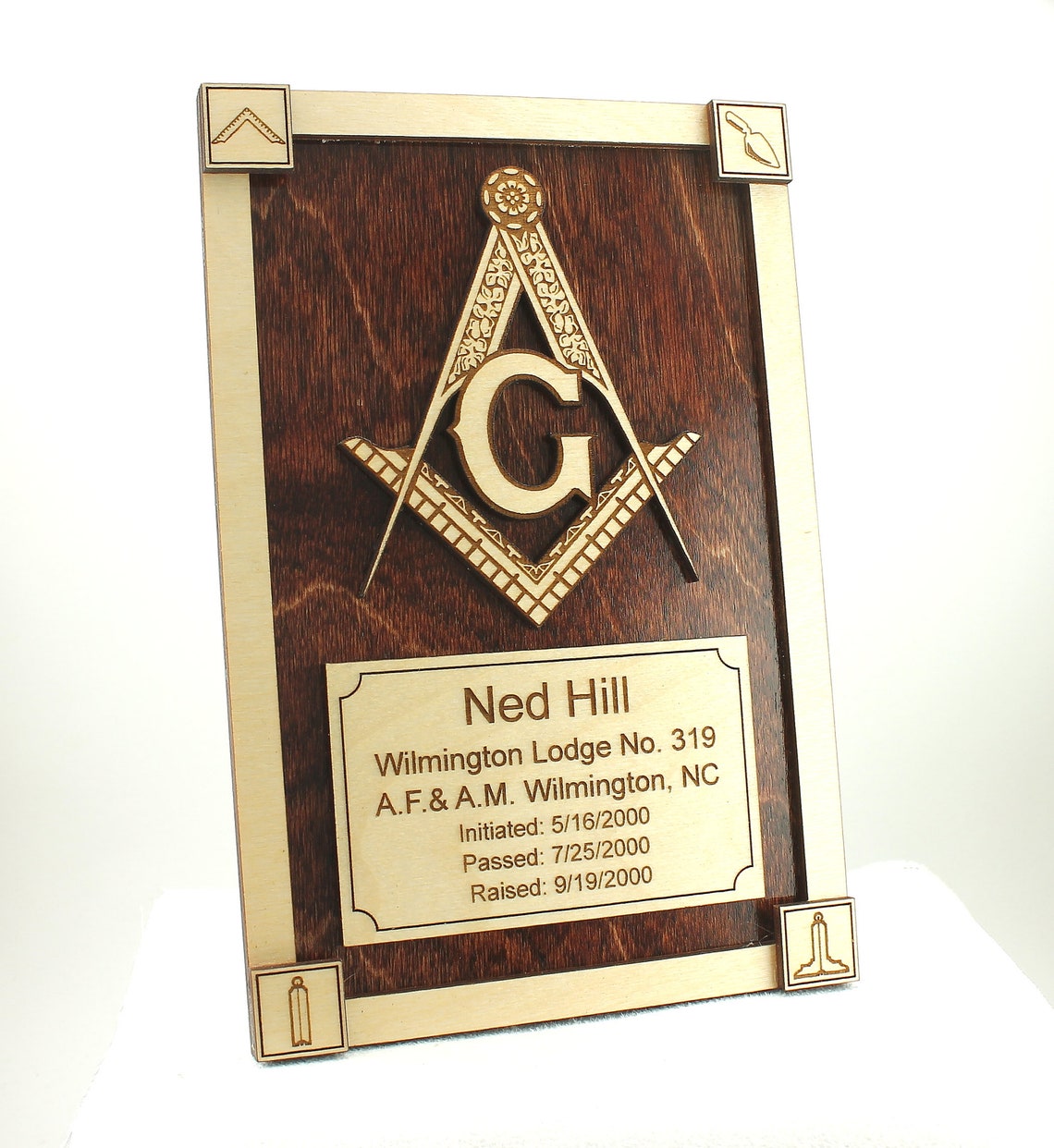 Masonic Plaque Custom Wood Engraved - Etsy
