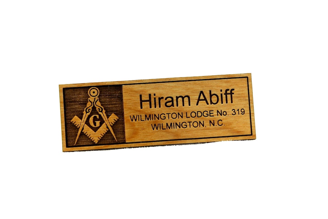 Masonic Name Tag Badge- Wood - Etsy