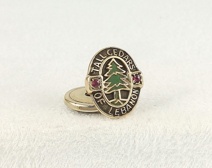 Masonic Tall Cedars of Lebanon Vintage Lapel Pin - 10K Gold & Rubies - Etsy