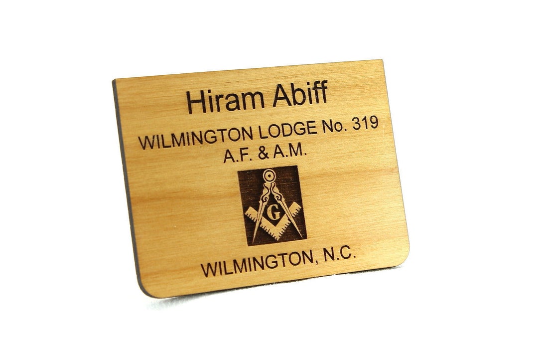 Masonic Name Tag Badge- Wood - Etsy