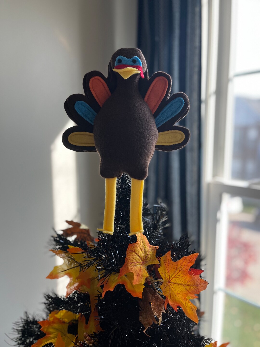 Turkey Tree Topper Thanksgiving Tree Thanksgiving Harvest - Etsy