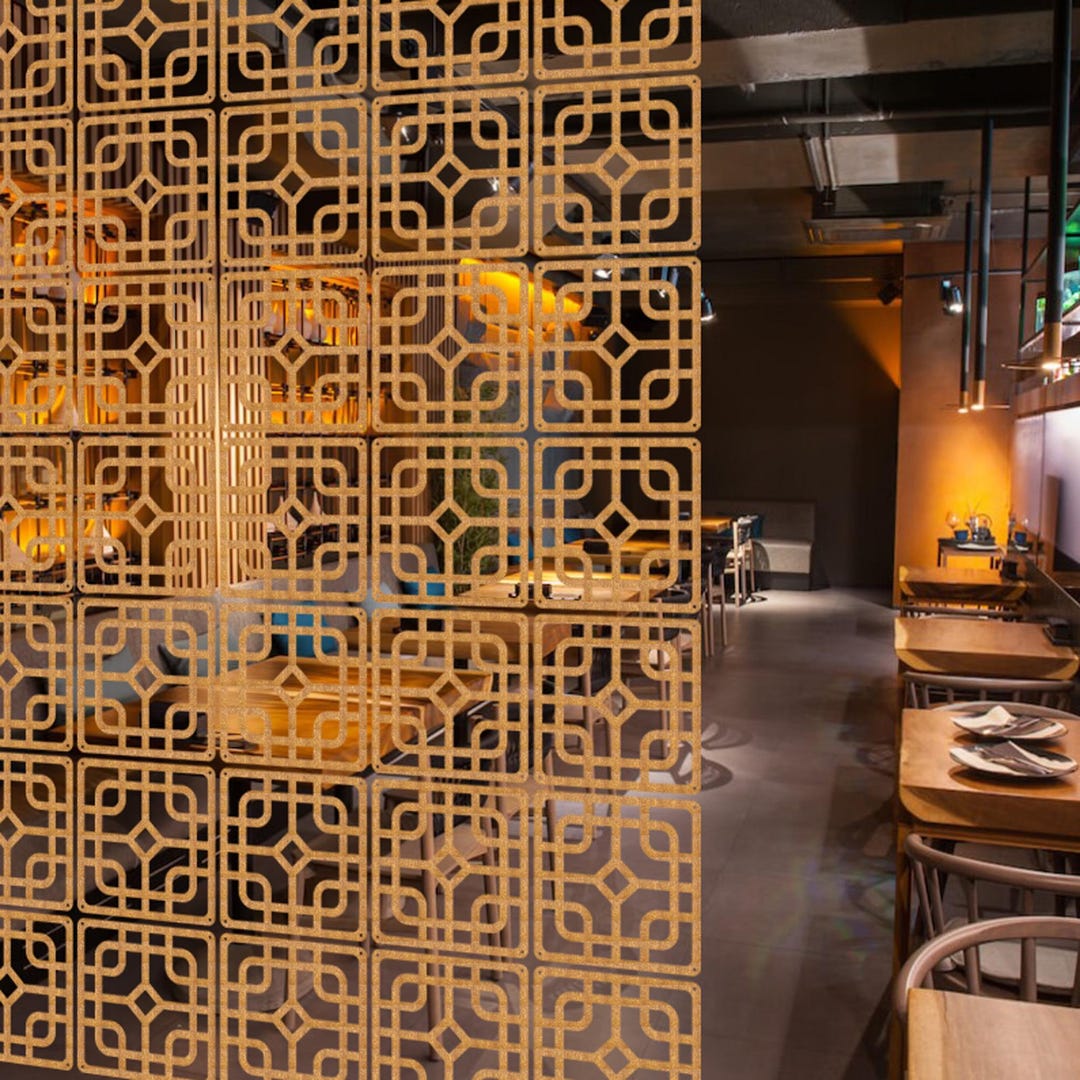 Hanging Partition, Wooden Modular Wall, Modern Room Divider, Decorative ...