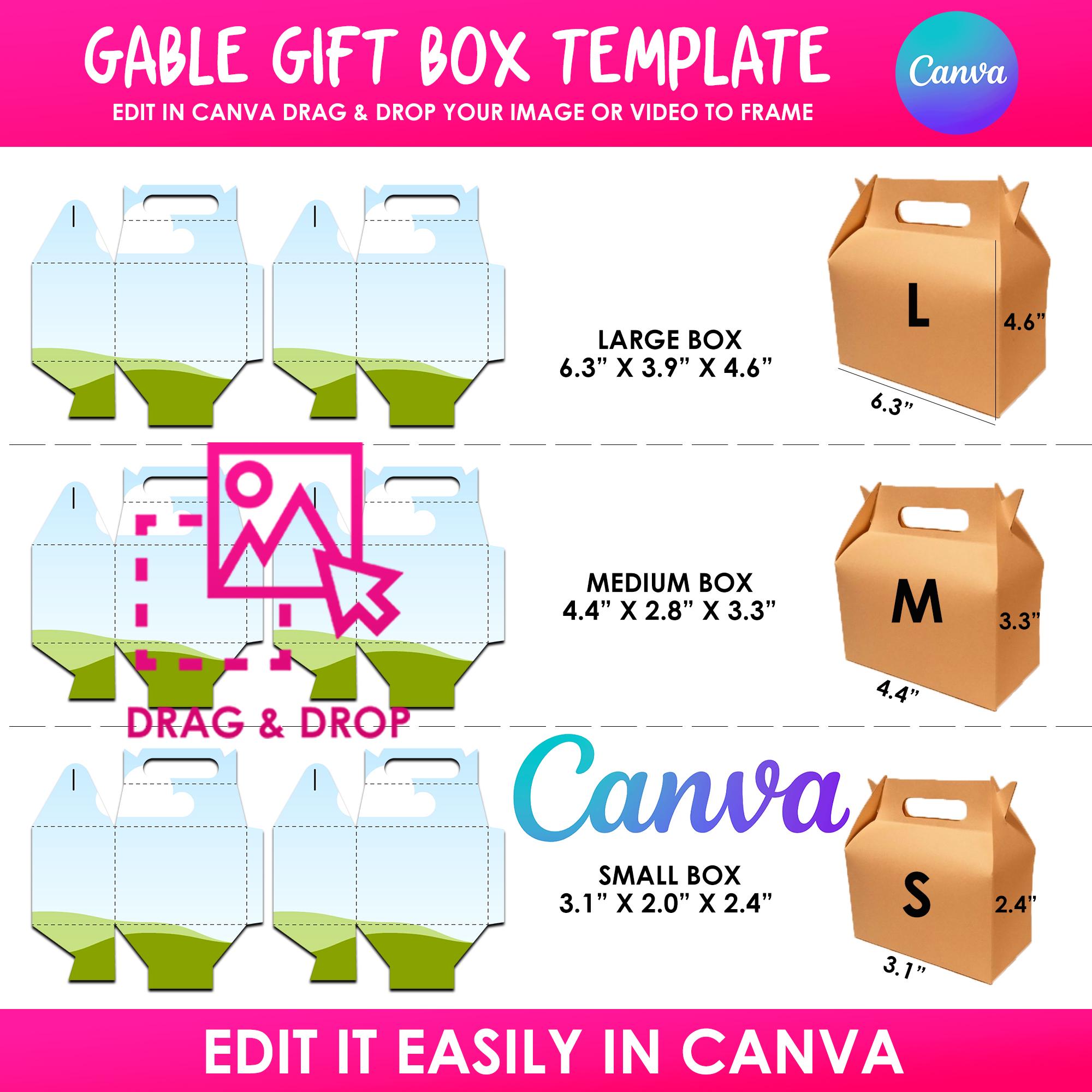Gable Box Template SVG: DIY Party Favor & Gift Box (digital Download ...