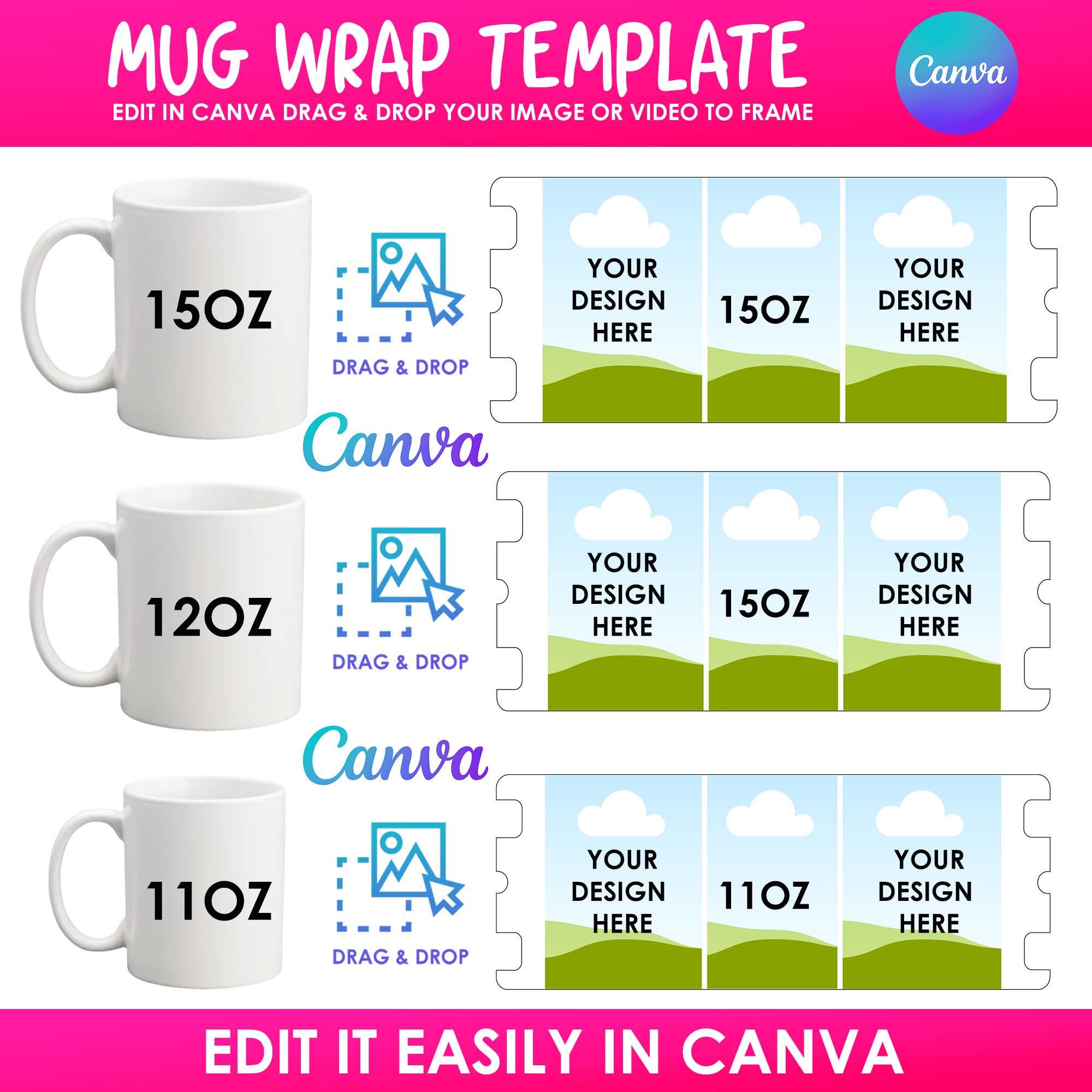 Mug Wrap Template: Sublimation Design Blank (11oz 12oz 15oz) (PDF) - Etsy