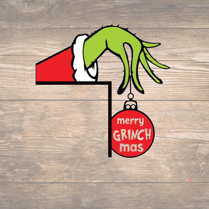 Christmas Door Corner SVG Bundle | Grinch Festive Frame (digital ...