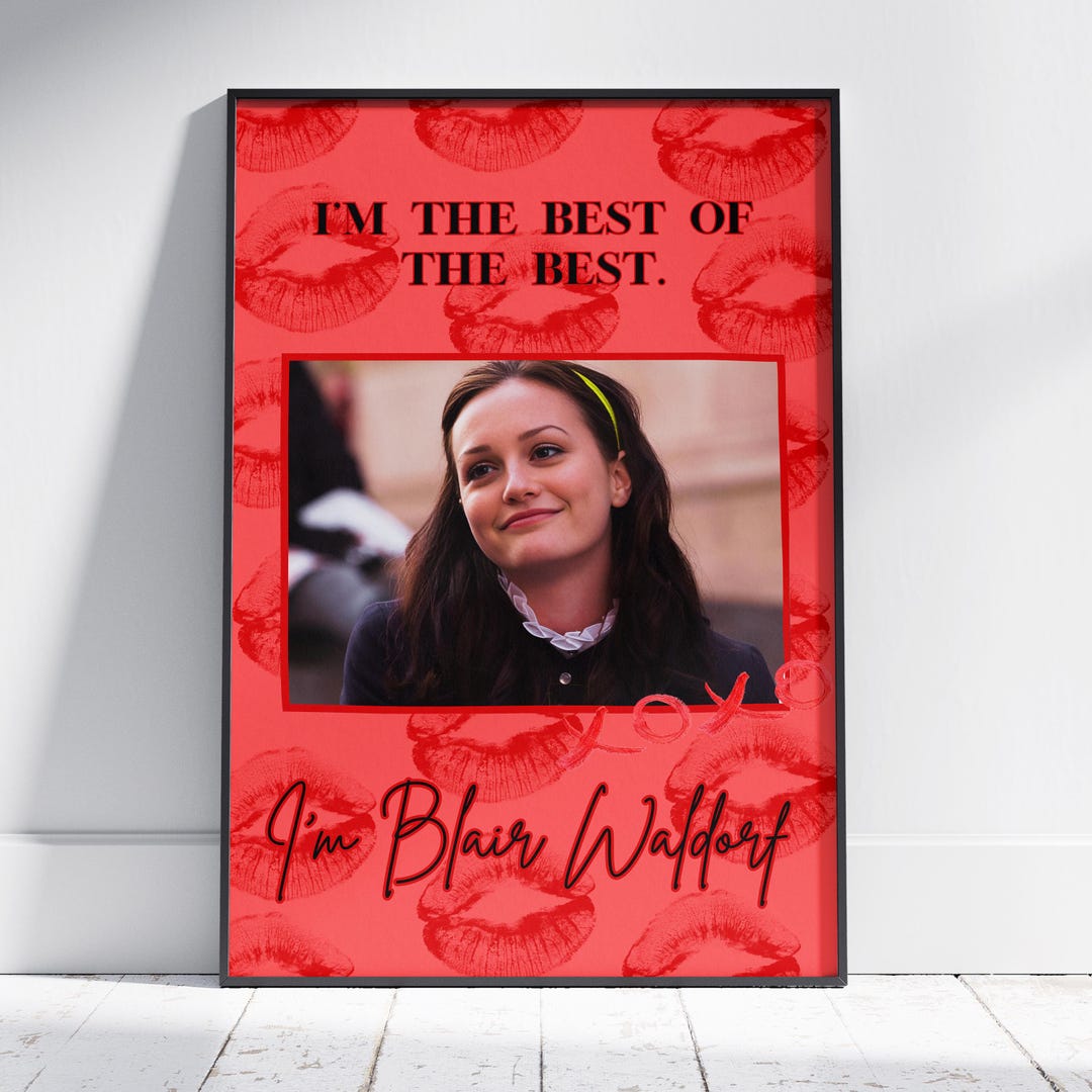 Blair Waldorf Poster | Gossip Girl Wall Art | Unframed Canvas Print ...