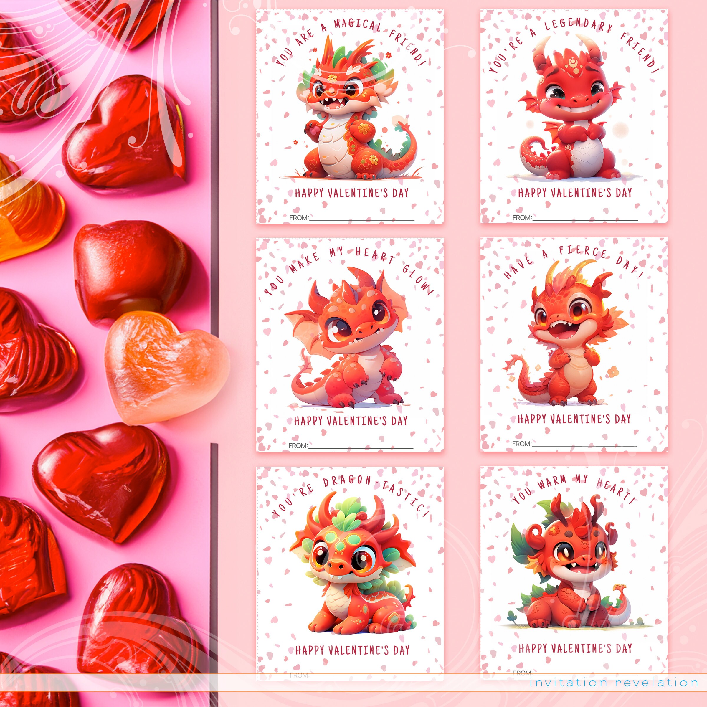 Dragon Valentines Cards, Multiple Valentine's Card, Valentine's for ...