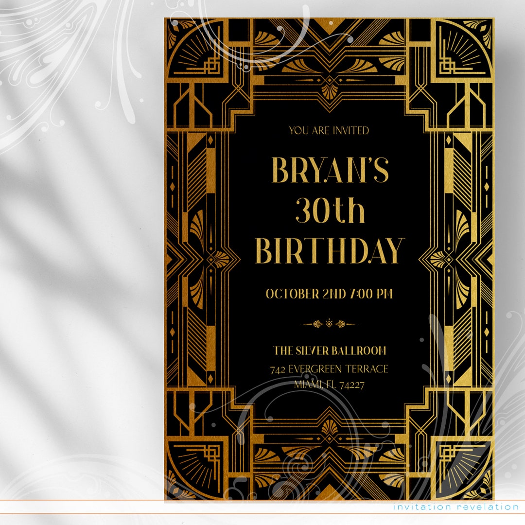 Roaring Twenties Invite, Great Gatsby, Gatsby Invite, Printable Invite ...