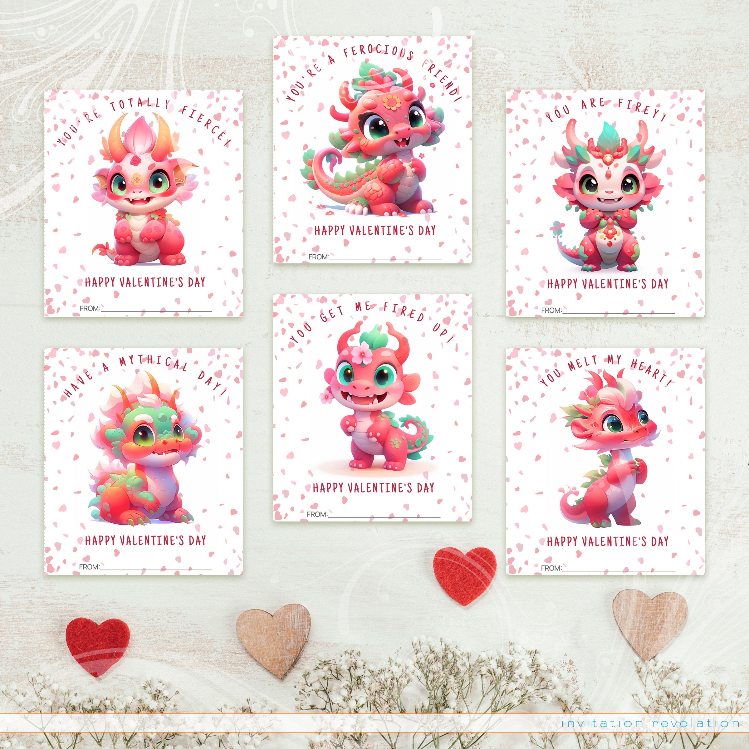 Dragon Valentines Cards, Multiple Valentine's Card, Valentine's for ...