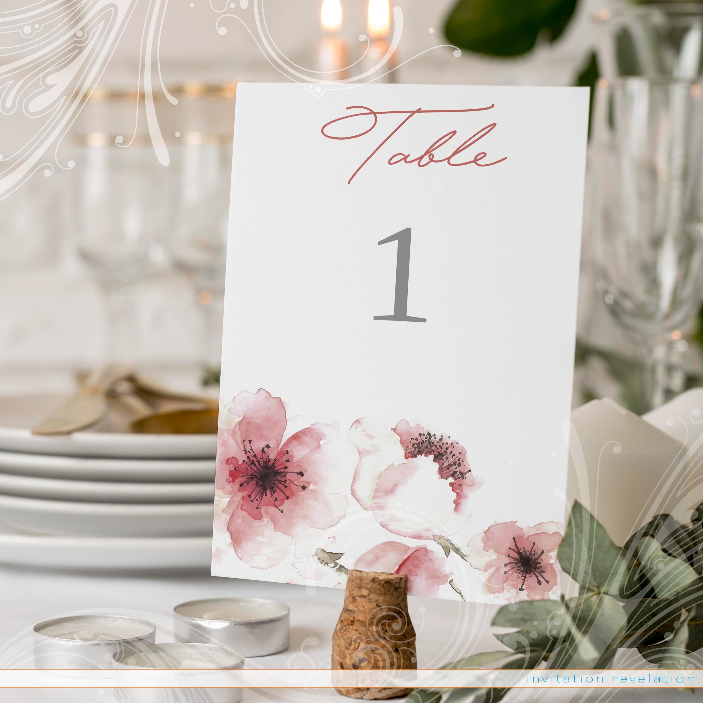 Cherry Blossoms Table Numbers, Flower Table Decor, Sakura Table Numbers ...