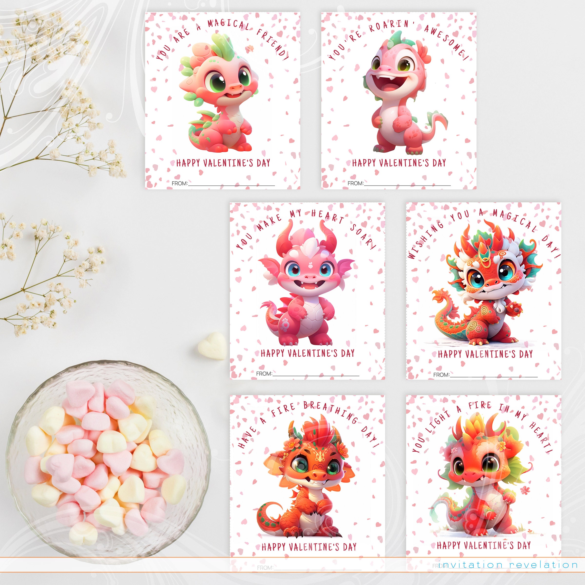 Dragon Valentines Cards, Multiple Valentine's Card, Valentine's for ...