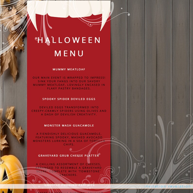 Just a Bite Menu Vampire Menu Halloween Menu Halloween - Etsy