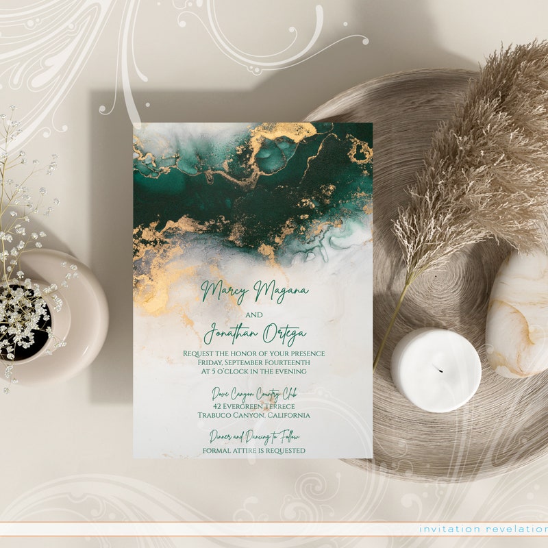 Gold Wedding Invite - Etsy