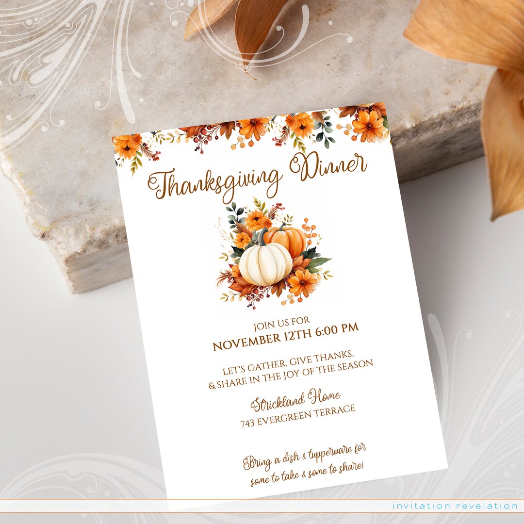 Pumpkin Thanksgiving Invite, Lil Pumpkin Invite, Fall Invite ...