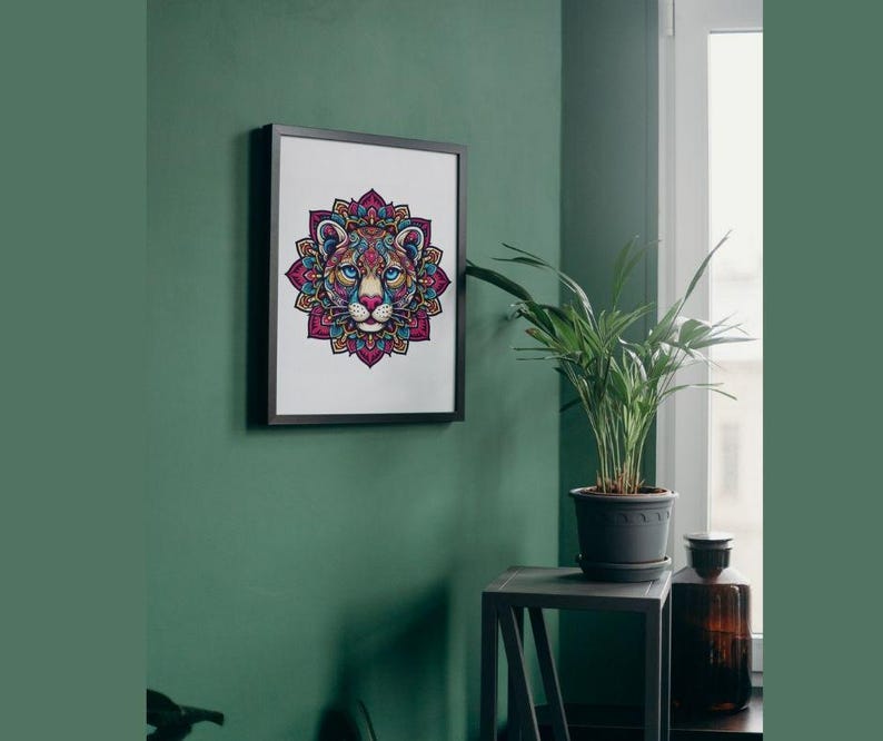 Puma Mandala Printable – Tribal Jungle Wall Art, Boho Animal Design ...