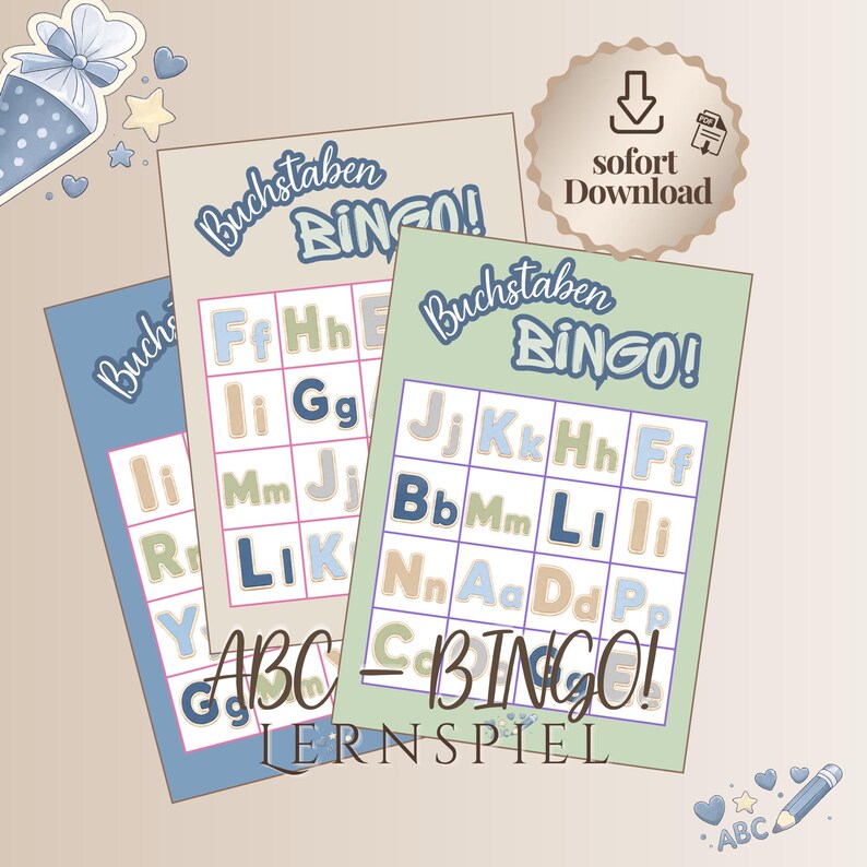 Letter Bingo Learning Game for Kids | Back-to-school Game | Learn ...