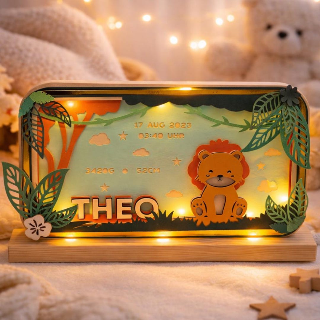 Personalized 3D LED Birth Light With Name & Birth Details | Baby Gift ...