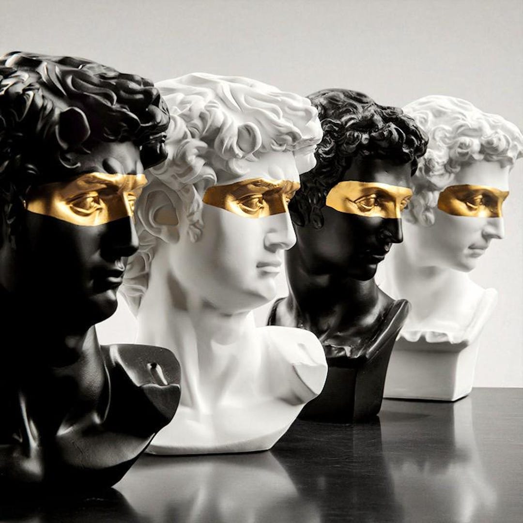 Bold Face Gold Mask Bust Statue Decor for Shelf or Desk - Etsy