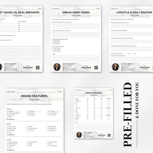 Real Estate Buyer Seller Questionnaire, Editable Intake Forms for ...