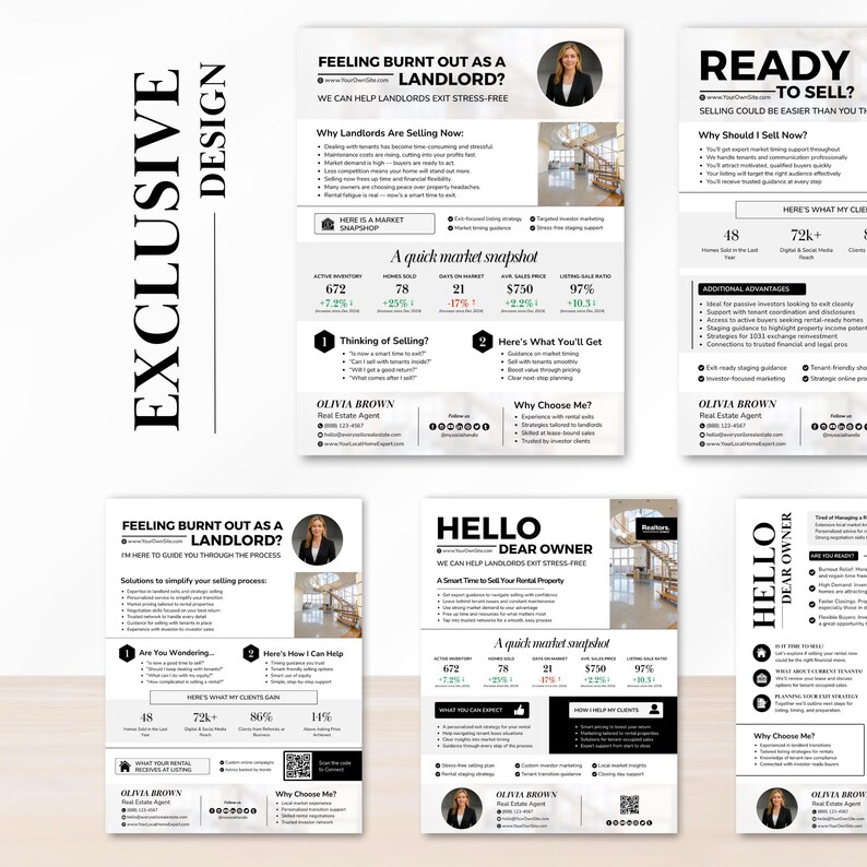 Absentee Owner Letter Templates for Realtors, Editable Canva Realtor ...