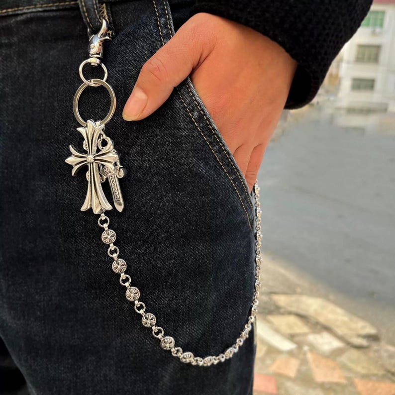 Cross Wallet Chain,y2k Jeans Chain,gothic Pants Chain,cross Keychain ...