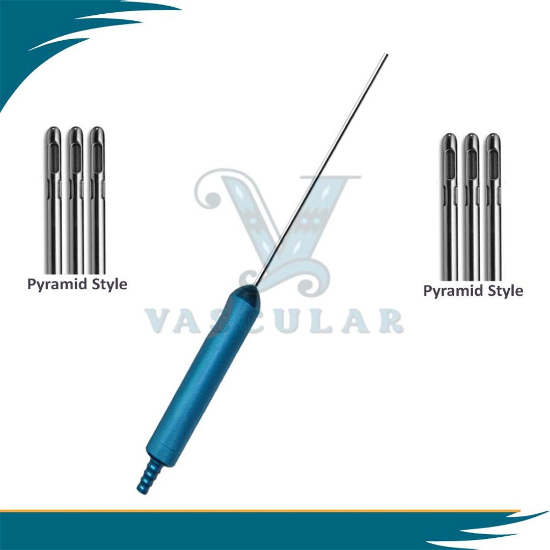 Pyramid Tip Liposuction Cannula With Sky Blue Handle - Fixed Precision ...
