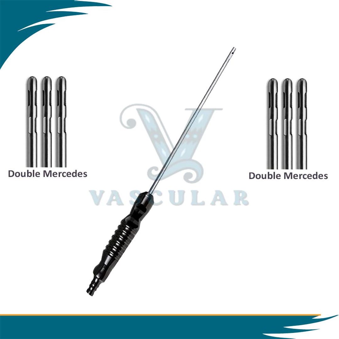 Double Mercedes Tip Liposuction Cannula Fixed Handle Precision Fat ...