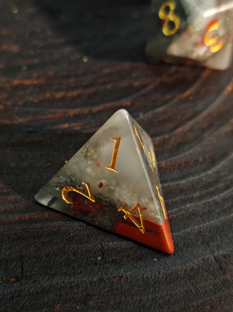 Natural African Bloodstone Gemstone DND Dice Set | Blood Red Speckled ...