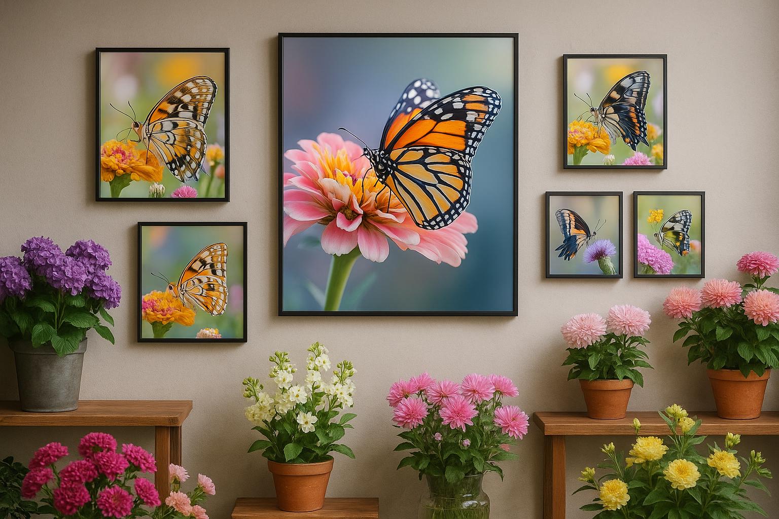 Butterfly Botanical Art Prints: Nature Decor, Set of 3 (digital ...
