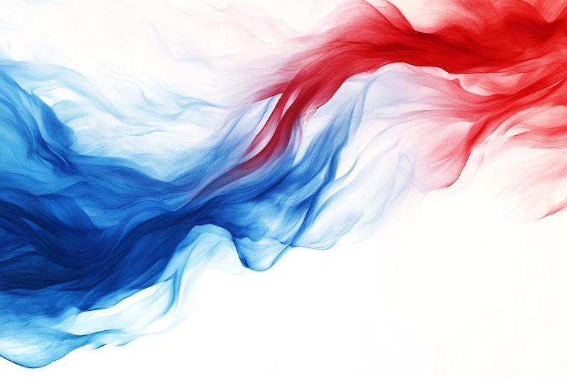 Patriotic Abstract Art Set: Red, White & Blue Prints (digital Download ...