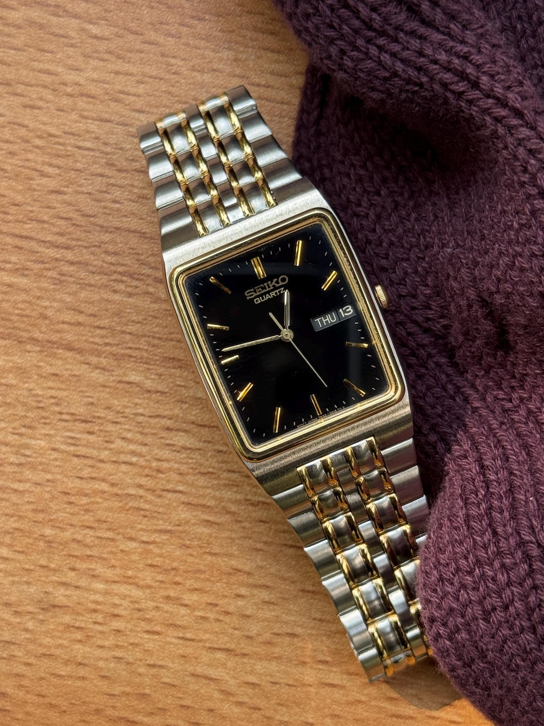 Vintage Seiko Quartz Tank Watch - Etsy