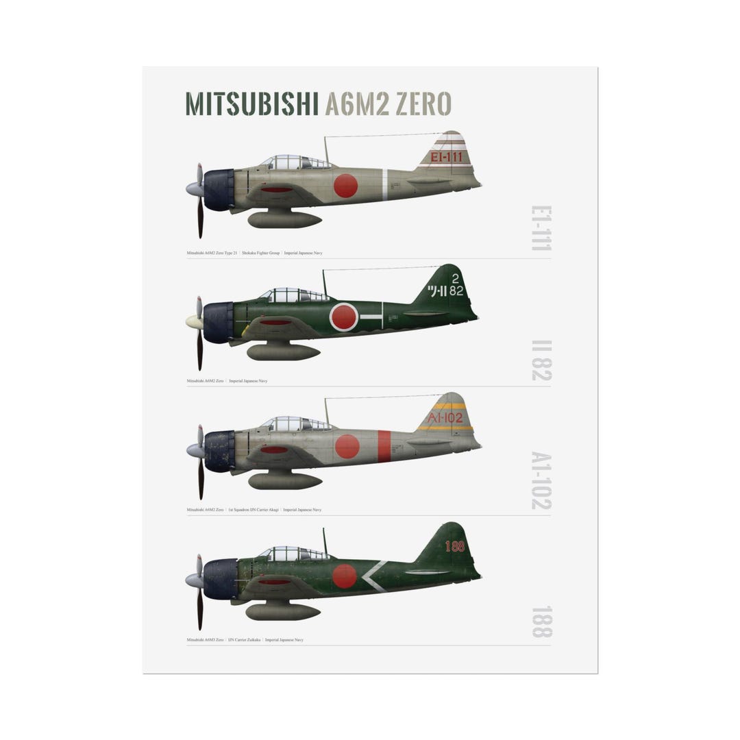 A6M Zero Profiles - Rolled Poster - Etsy