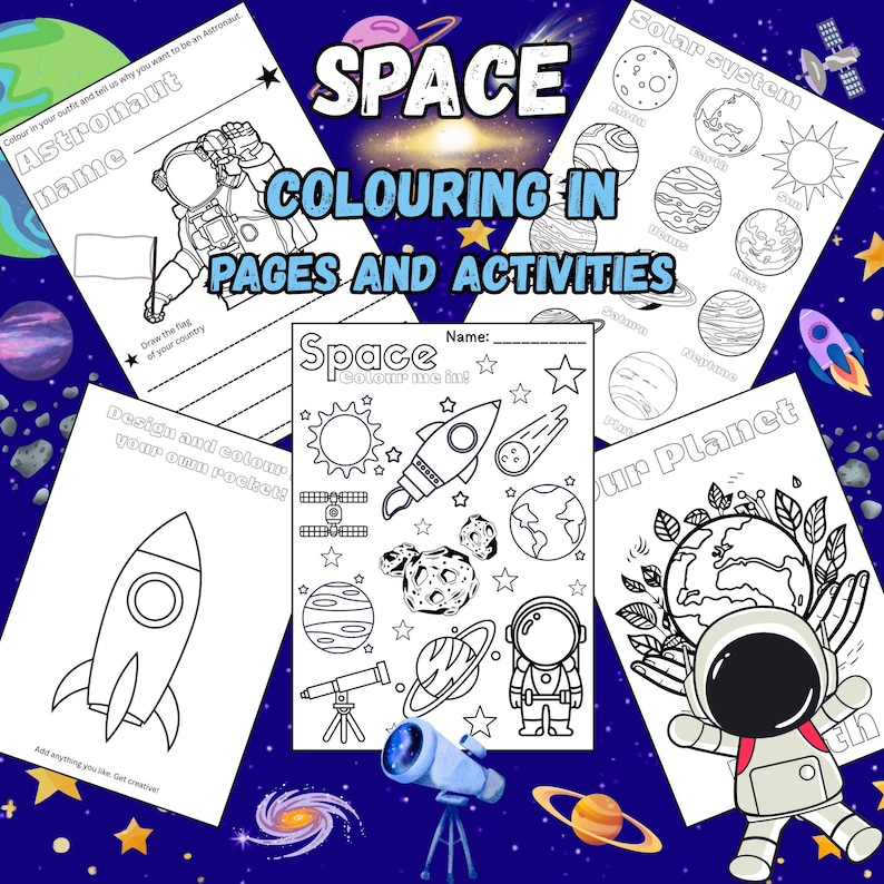 Colour in Space Pack | Classroom Activities | Home School | Fun ...