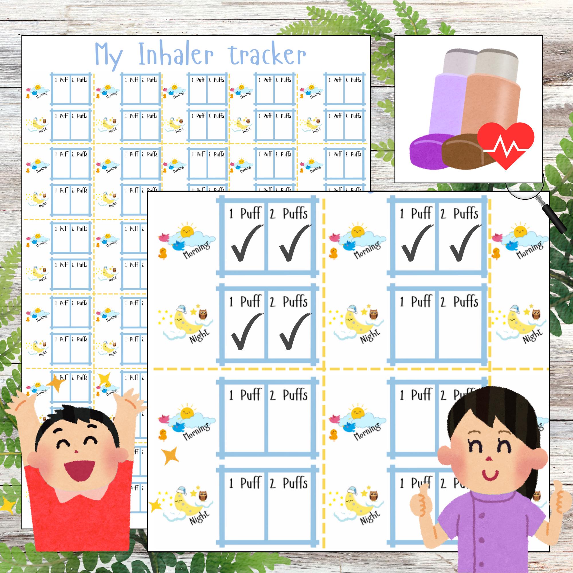 Inhaler Tracker | Kids Inhaler Chart | Medication Tracker - Etsy UK